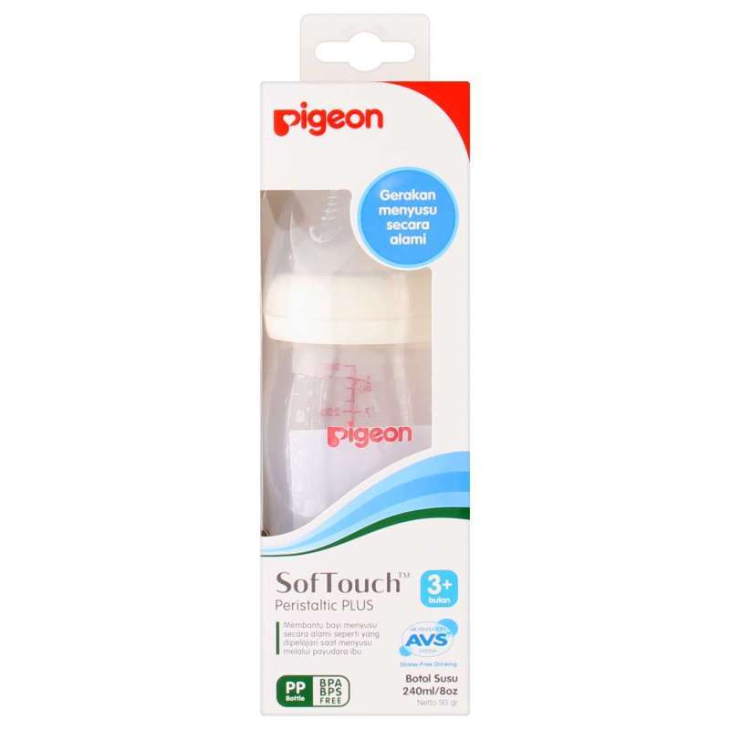 Jual Pigeon PP 240ml Wideneck Bottle SofTouch Peristaltic Plus Nipple - Pink di Seller AsiBayi ...