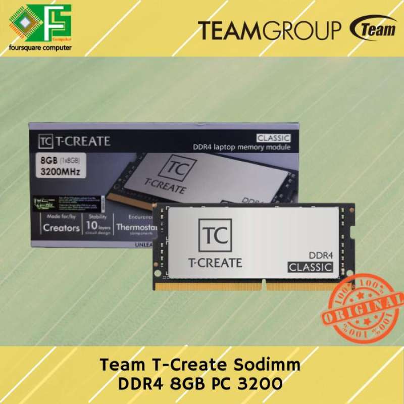 Jual Ram Laptop Team T Create Classic Sodimm DDR4 8GB PC 3200 Mhz Resmi ...