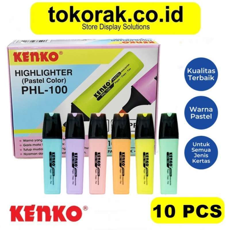 Jual Stabilo Kenko Pastel Color Highlighter Phl - 100 - 10pcs Orange Di Seller Edumart Super ...