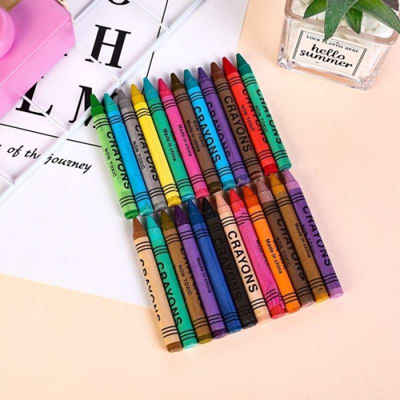 Jual Pensil Crayon 24 Warna Color Crayons Alat Gambar Mewarnai Anak ...
