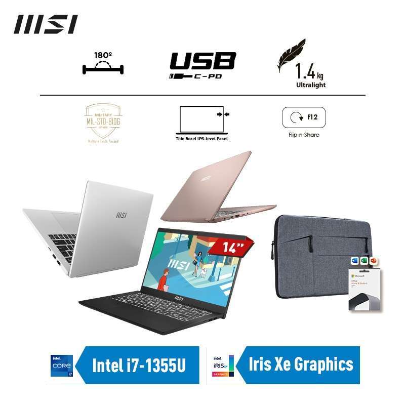 Jual Msi Modern 14-c13m Intel I7 1355u 16gb Ssd 512gb 14 Fhd W11+ohs Di ...