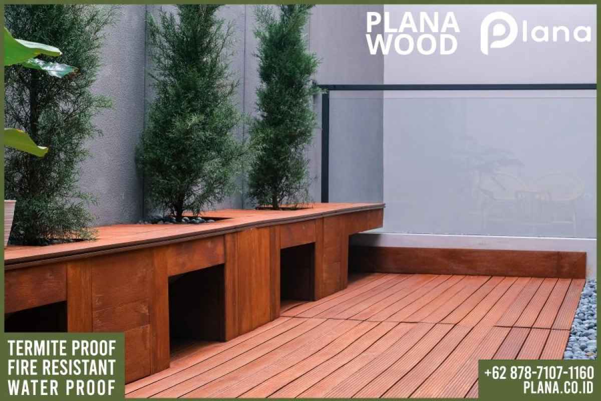 Jual Lantai kayu HPC wood Decking outdoor subtitute Vinyl / HPL - White ...