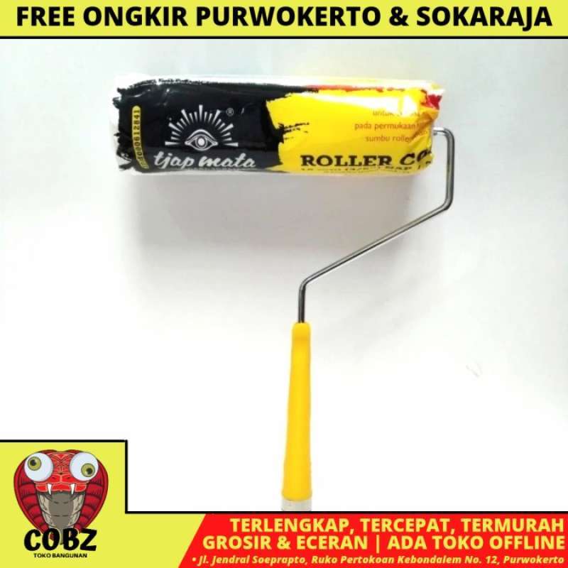 Jual 9 IN / CAP MATA Kuas Busa Roll Cat Tembok Kayu Besi Besar + Gagang ...