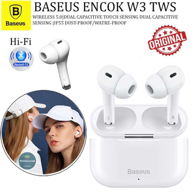 Promo Baseus W3 Encok TWS Bluetooth Earphones Earbuds Wireless Headset ...
