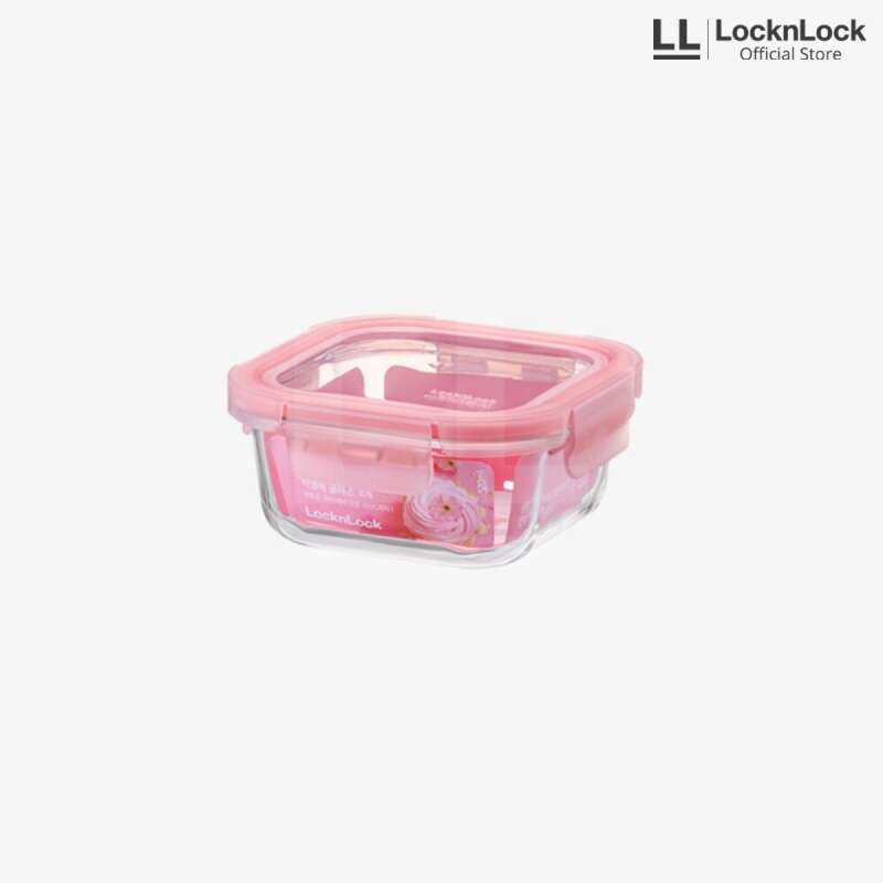 Promo Locknlock Oven Glass Rose Square Container Cherry Red - 520ml ...