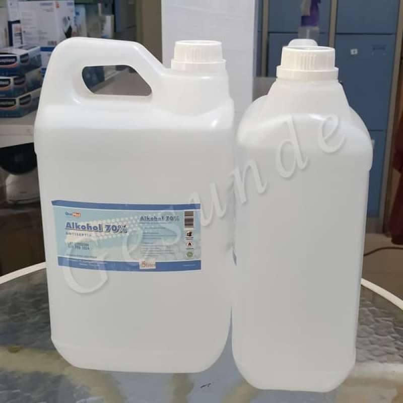 Promo Alkohol 70% Ukuran 5 Liter MURNI STANDAR MEDIS PUNYA IZIN EDAR RESMI Diskon 33% di Seller ...