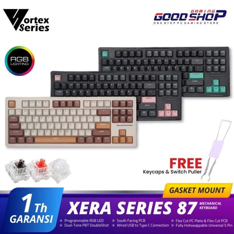 Promo Vortexseries Xera Series 87 Wired Gasket Mount Keyboard Tkl/80% ...
