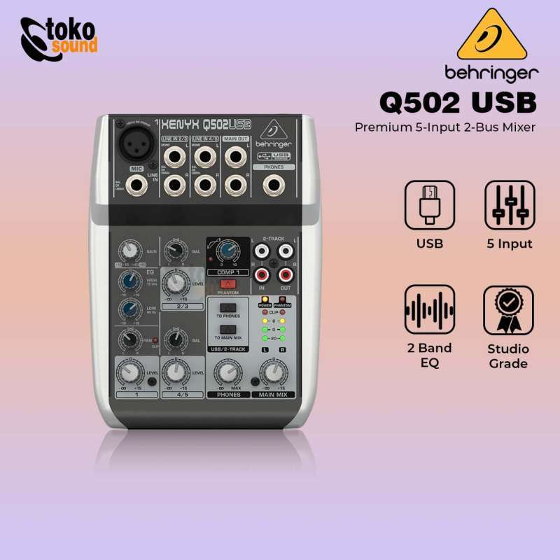 Jual Behringer Xenyx Q502usb Q 502 Usb - 5 Channel Analog Mixer Di ...
