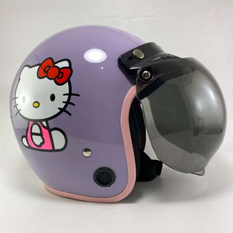 Promo HELM BOGO PASTEL HELLO KITTY WARNA PASTEL LILAC HELEM MOTOR SNI ...