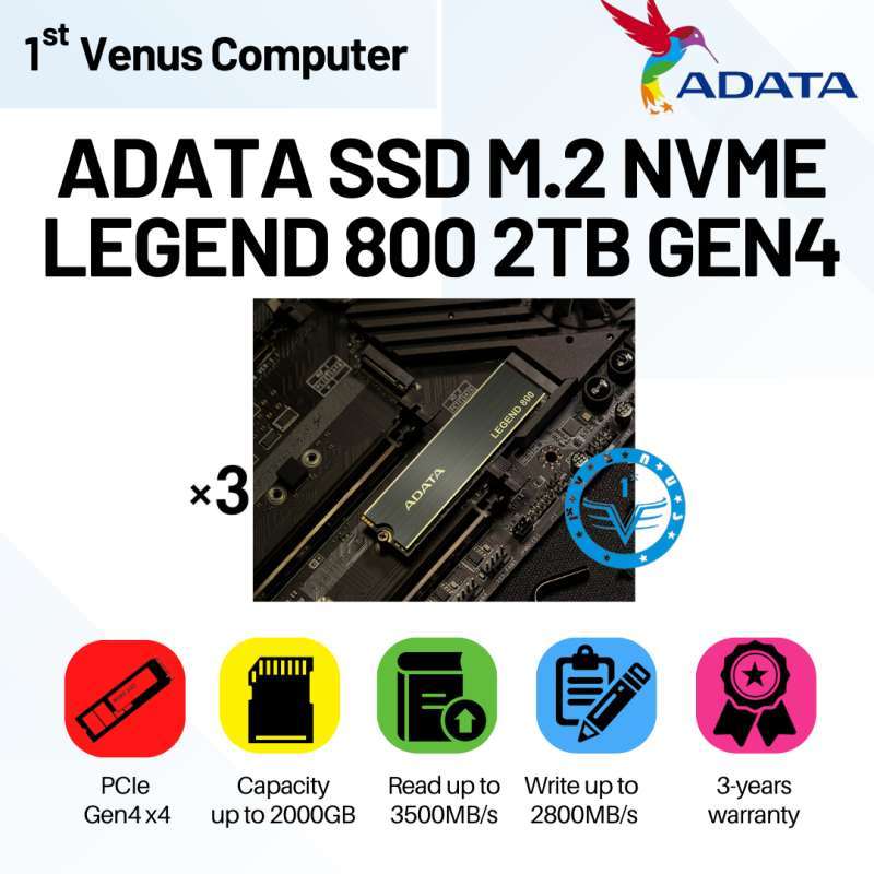 Jual Ssd Adata Legend 800 2tb M.2 Nvme Pcie Gen4x4 / Mem50-ada Di ...