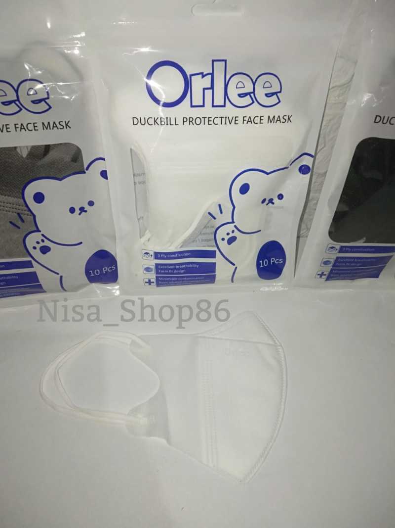 Jual Masker Duckbill Orlee Face Mask 3 Ply Isi 10 Pcs Original Embos ...