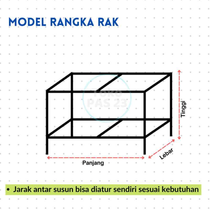Promo Diy Rak / Meja Serbaguna Besi Siku Lubang Ukuran 60x35x75cm 2 ...