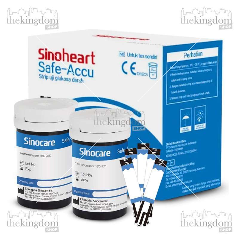 Jual Sinoheart Sinocare Safe-accu Set Kit Alat Tes Cek Gula Darah Test ...