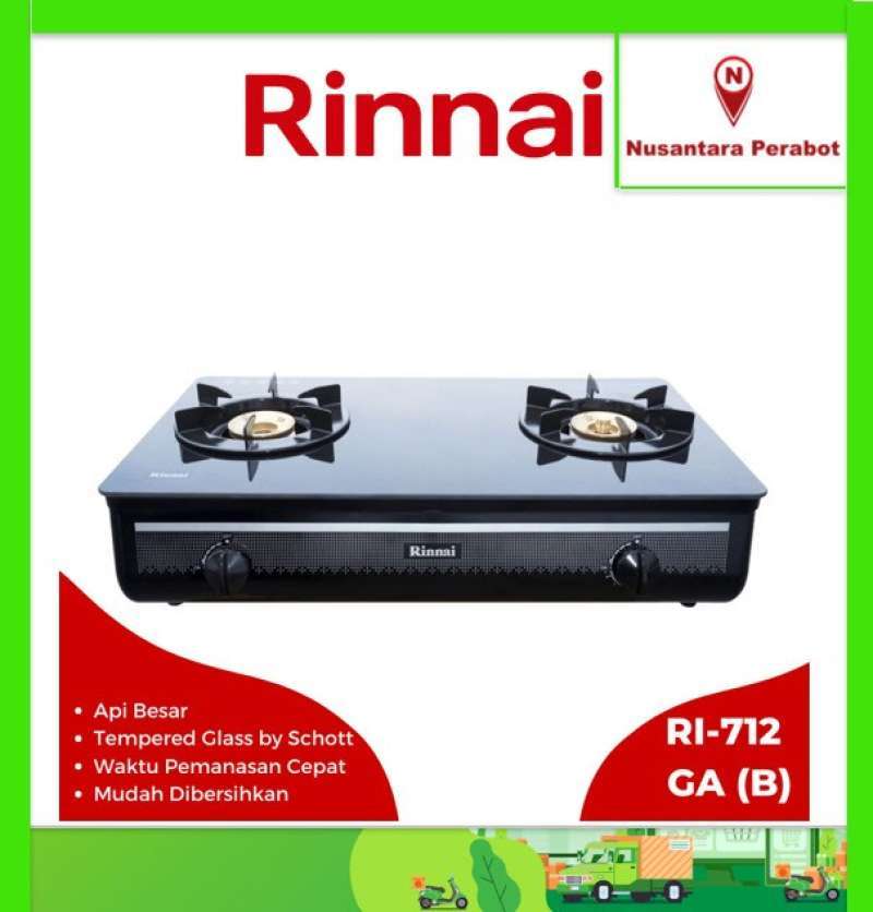 Promo Rinnai Ri-712 Ga(b) / Ri 712 Gab Kompor Gas 2 Tungku (tempered ...