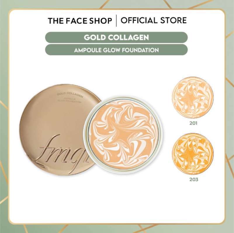 Promo The Face Shop Fmgt Gold Collagen Ampoule Glow Foundation Diskon ...