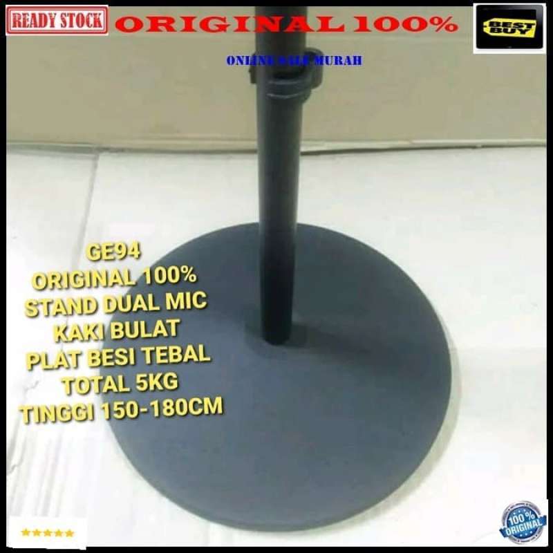 Promo stand mic tiang mik kaki bulat plat besi tripod PRO vocal DJ ...