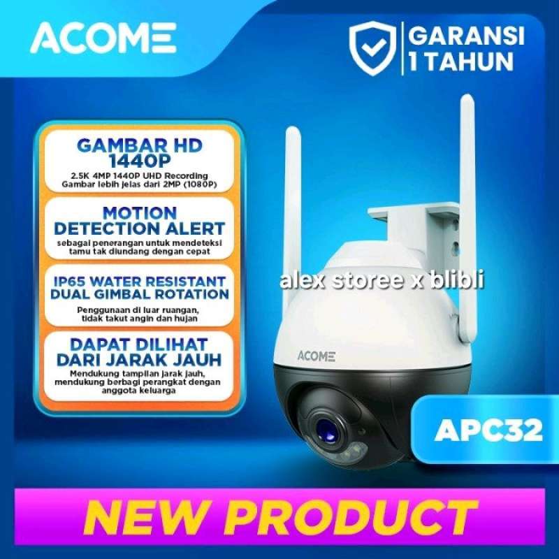 Jual Acome APC32 CCTV WiFi Smart IP Night Vision Color Camera Outdoor Full HD PTZ Audio Kamera ...