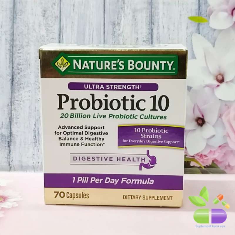 Promo Natures Bounty Probiotic 10 Ultra Strength 20 Billion 70 Capsules ...