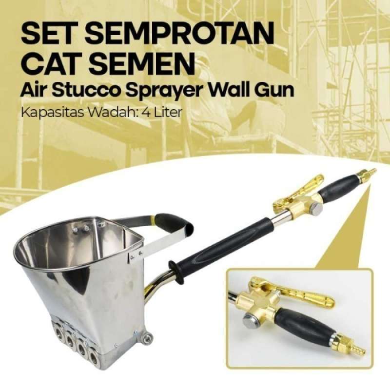 Promo Alat Aci Semen Tembok Set Semprotan Cat Semen Air Stucco Sprayer ...