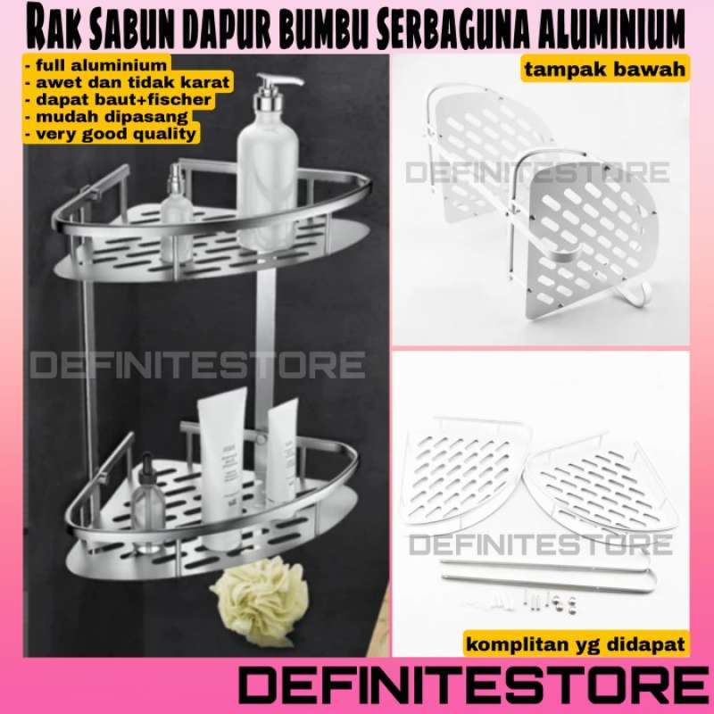 Promo RAK SABUN RAK DAPUR RAK SUDUT SERBAGUNA ALUMINIUM 2 BARIS DAN ...