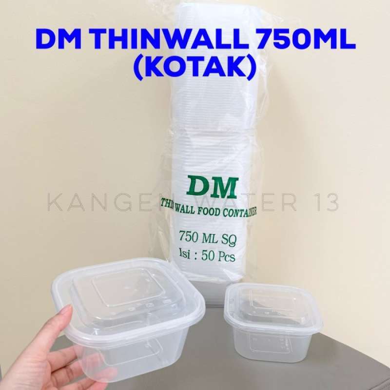 Promo Dm Thin Wall 750ml Thinwall 750 Ml Kotak Square Plastik Tempat