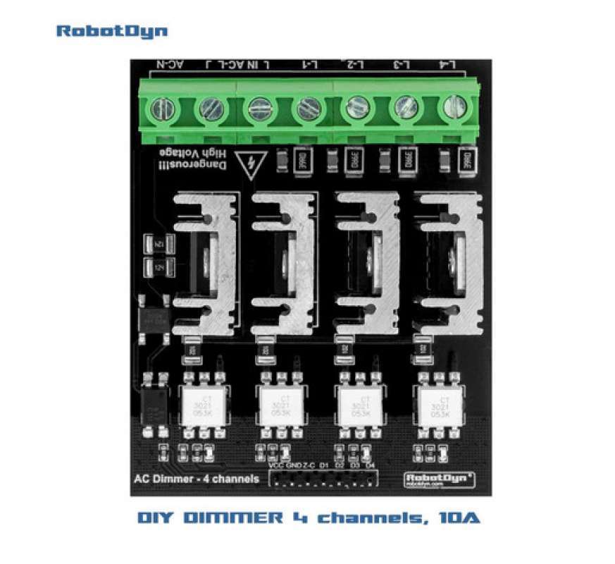 Promo Module Light Dimmer Lampu 220V AC 16A 4 Channel PWM 5V 3.3V ...