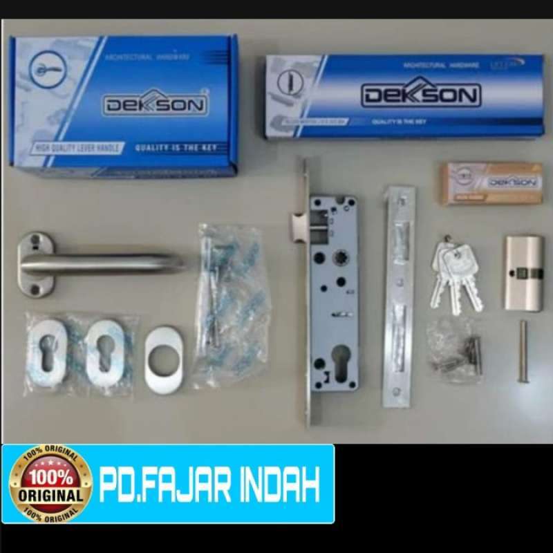 Promo kunci pintu DEKSON alluminium 84030 IL 1SET complete stainles sus ...