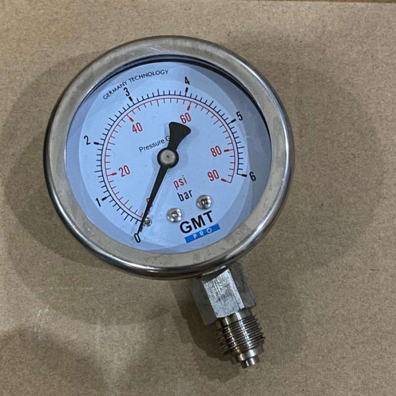 Promo Pressure Gauge All Stainless Dial 63mm - Skala bar Diskon 23% di ...