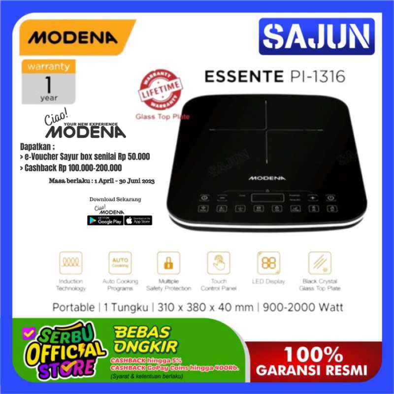Promo Modena Portable Induction Cooker Pi 1316 Kompor Induksi Pi 0316 ...