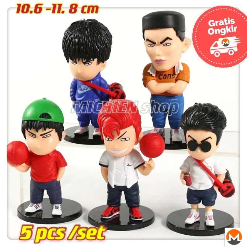 Promo Slam Dunk Shohoku Sakuragi Rukawa Akagi Mitsui Miyagi figure set ...