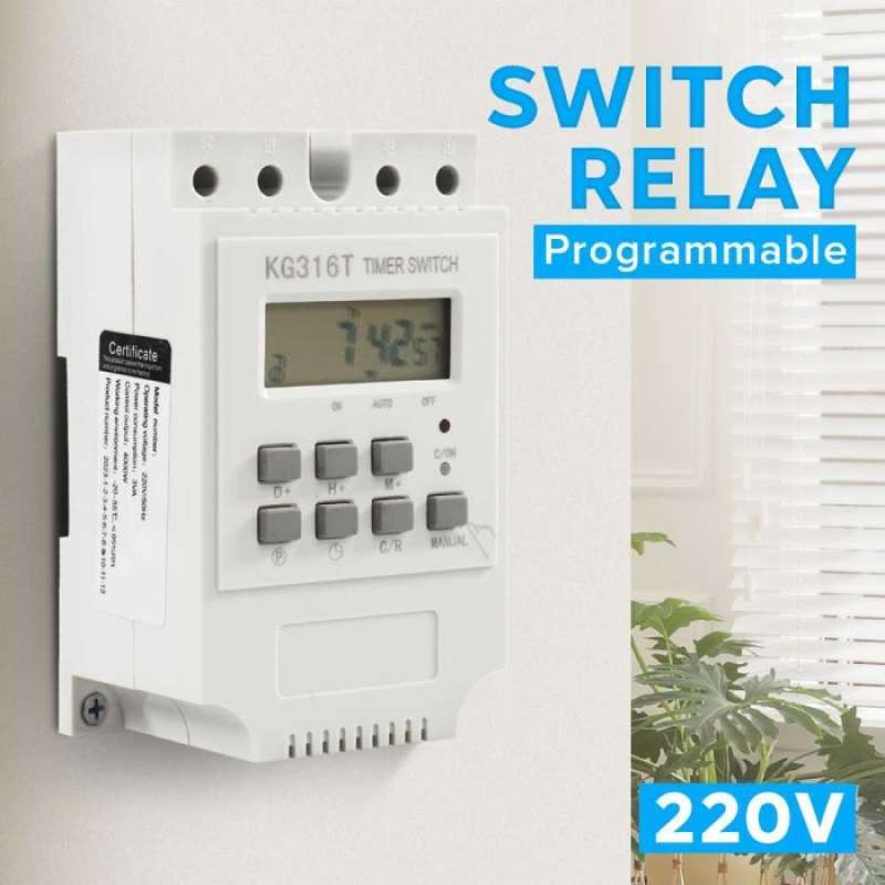 Promo SINOTIMER Power Timer Programmable Time Switch Relay 220V 30A ...