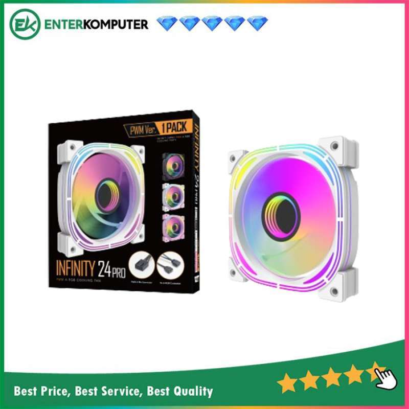 Jual Aigo DarkFlash Infinity 24R PRO Reverse White 12CM PWM A-RGB Fan ...