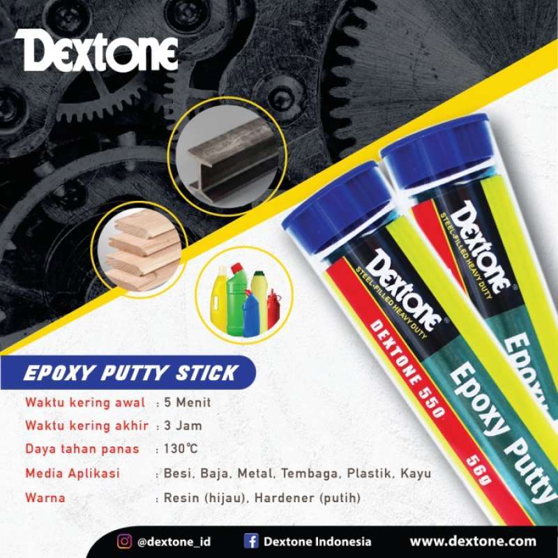 Jual Dextone Lem Besi Epoxy Putty Stick General 56Gr di Seller ...