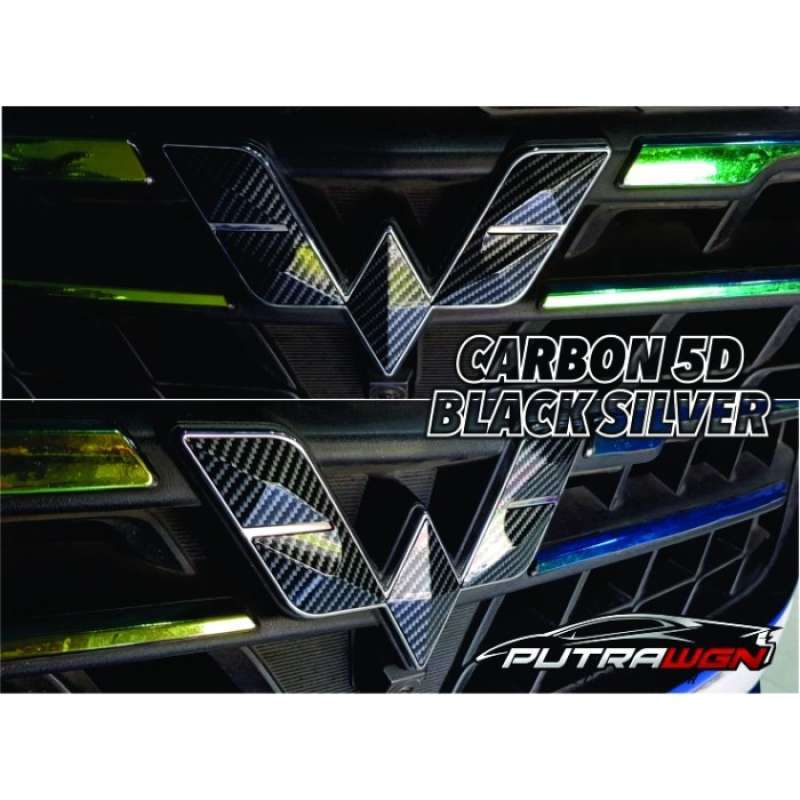 Promo STICKER LOGO WULING ALMAZ CARBON 5D BLACK SILVER Terbaik Diskon ...