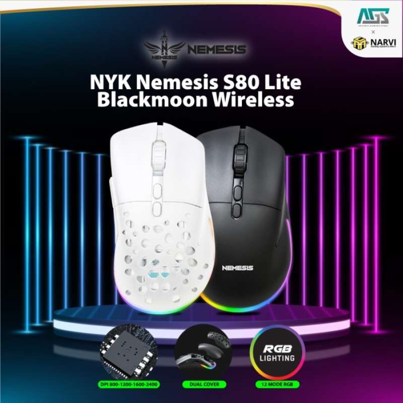 Promo NYK Nemesis S80 Lite Blackmoon Wireless - Gaming Mouse Diskon 23% ...
