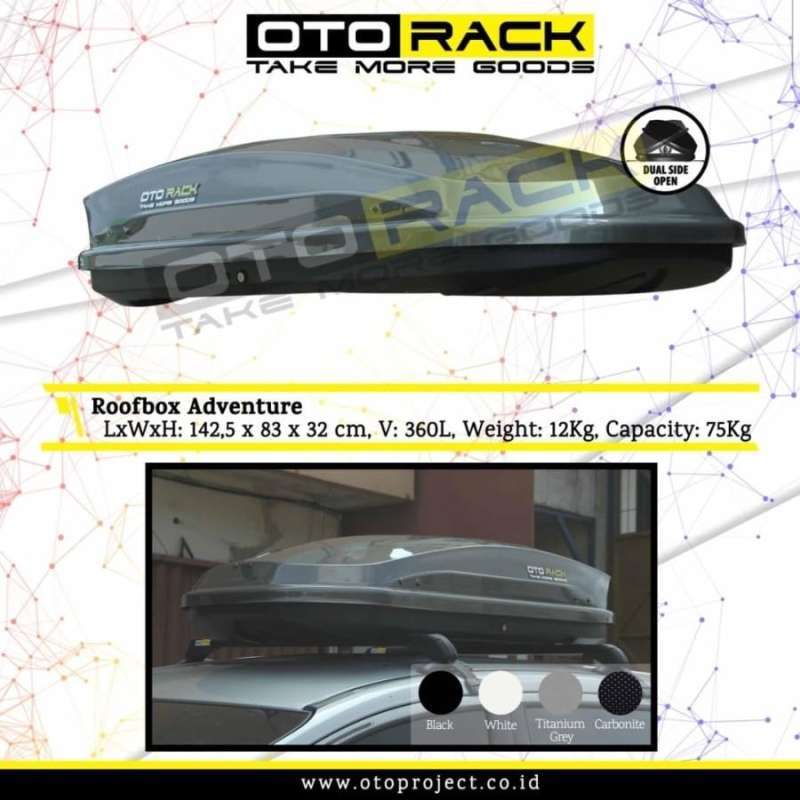 Jual Roof Box Roofbox Bagasi atas OTORACK model Adventure 360L di ...