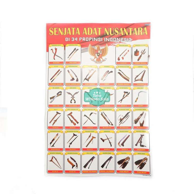 Jual Poster Edukasi Senjata Adat Nusantara Alat Edukasi Anak 35x50cm ...