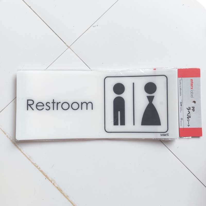 Jual TERMURAH! Sign Akrilik Tulisan TOILET RESTROOM Bahan PP 15x35cm ...