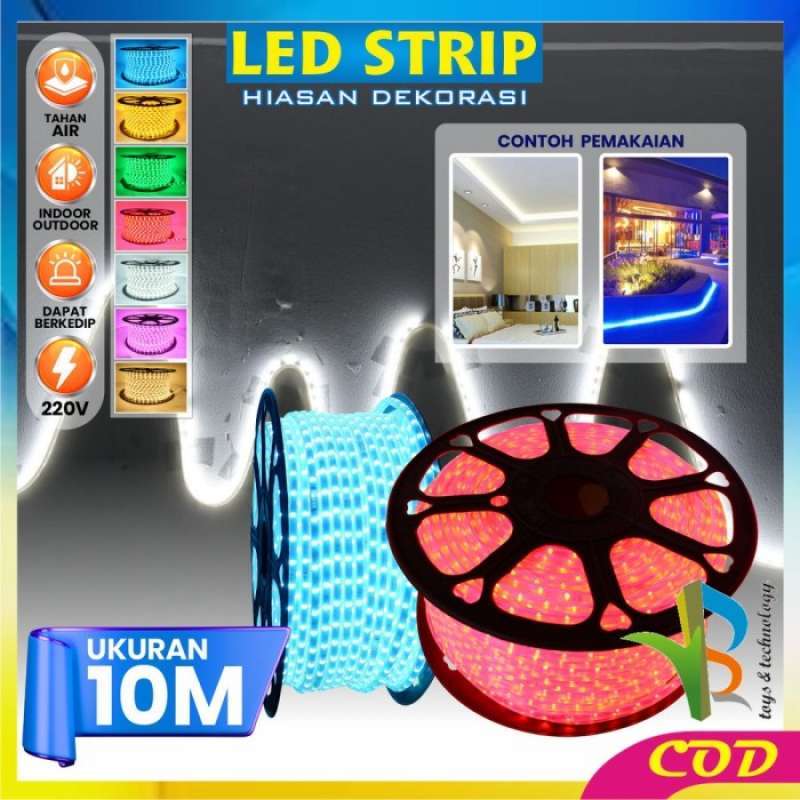 Promo RB-C883 LAMPU LED STRIP SELANG 5050 UK 10M 220V FLEKSIBEL ...