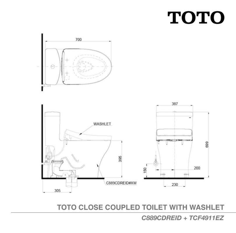 Jual Closet Duduk Kloset Duduk Otomatis TOTO Automatic C889CDREID ...