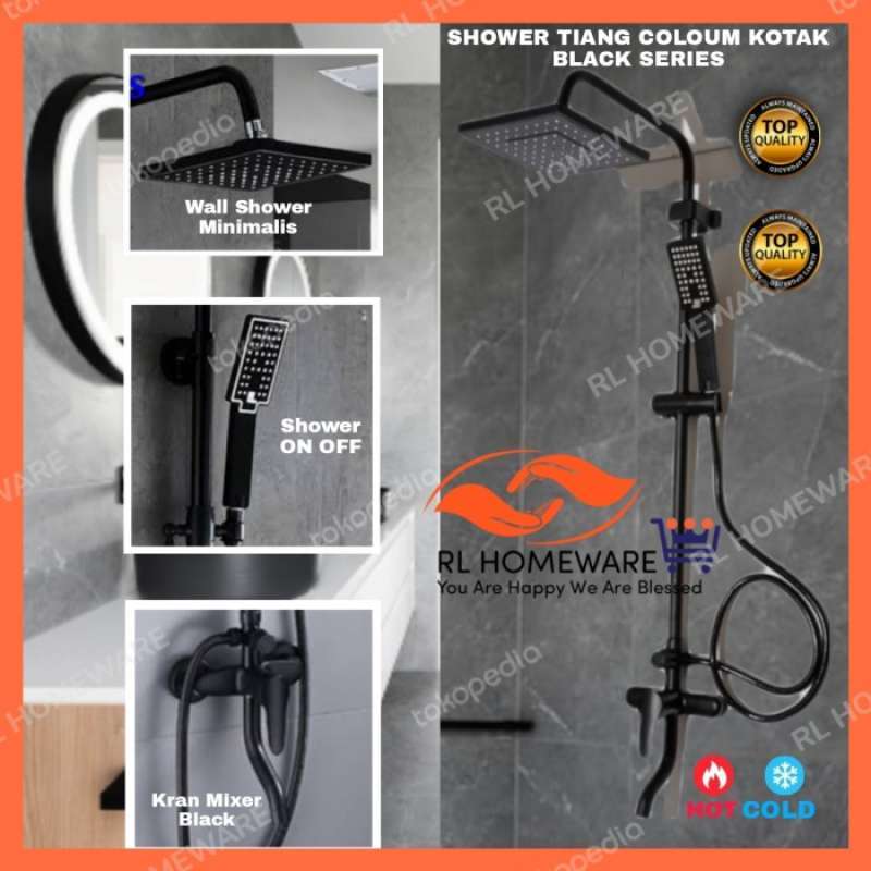 Promo Shower Tiang Set Coloumn Kran air Panas dingin Kamar mandi Stainless Diskon 23% di Seller ...