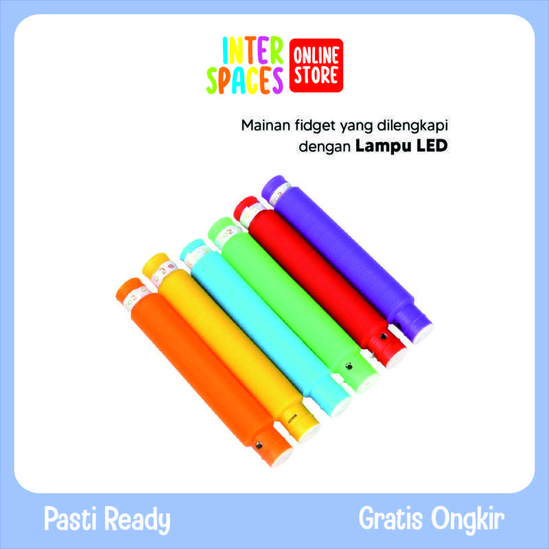 Jual Mainan Anak Light Up Pop Pipes Led / Fidget Pop Tubes Sensory Toys ...
