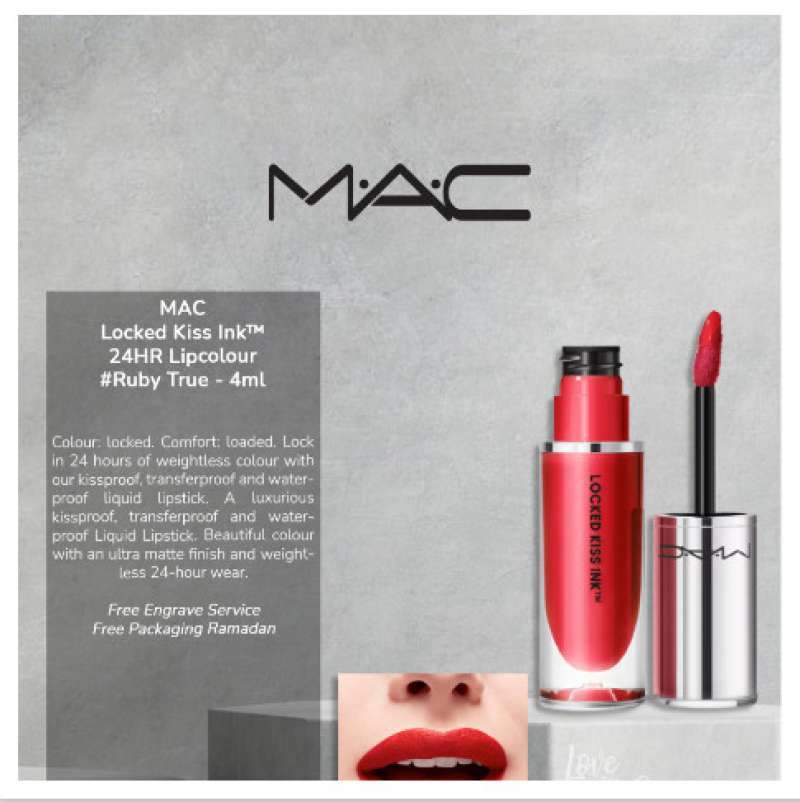 Promo MAC Locked Kiss Ink 24HR Lip Colour Shade Ruby True 4ml Diskon 23 ...