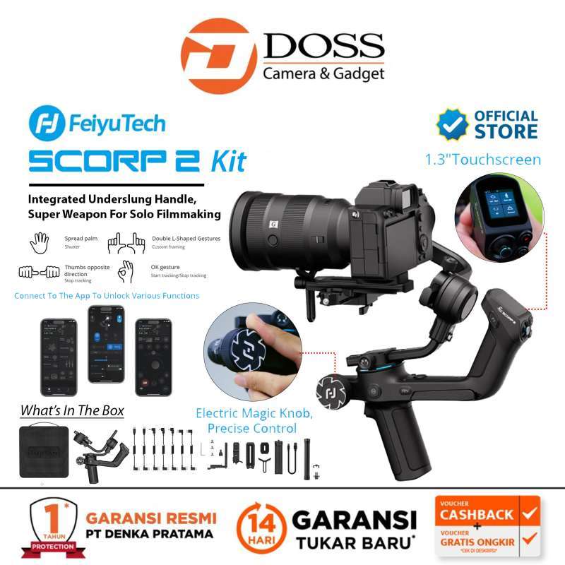 Jual Feiyu SCORP 2 KIT DSLR Mirrorless Camera Stabilizer with AI Tracker di Seller Doss Surabaya ...