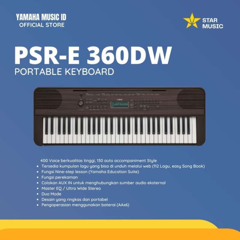 Jual Yamaha PSR E360 Portable Keyboard di Seller Star Music Official ...