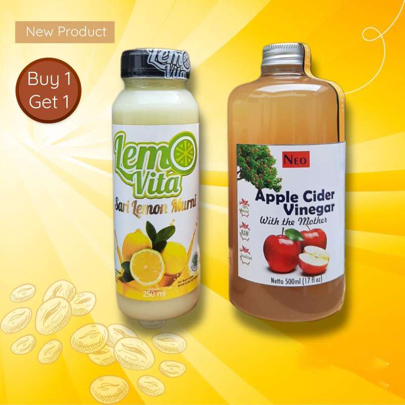 Jual Sari Lemon Lemovita 250ml+Cuka Apel 330ml-Paket bundling minuman ...