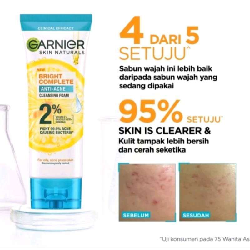 Jual GARNIER skin naturals BRIGHT COMPLETE anti acne cleansing foam ... Jual GARNIER skin naturals BRIGHT COMPLETE anti acne cleansing foam ...