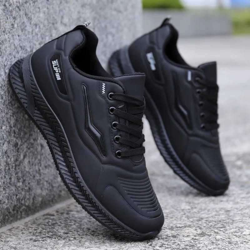 Promo Sepatu Sekolah Hitam Bertali Pria Korean LV0527 Diskon 35% di ...