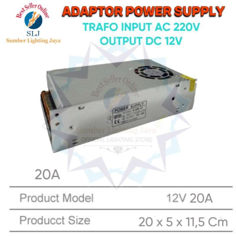 Promo Trafo 20a Power Supply Adaptor Switching / Trafo Pengubah Arus ...