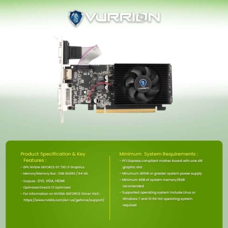 Jual Vga Vurrion Geforce Gt730 Lp 4gb Gddr3 128bit Gt 730 Di Seller ...